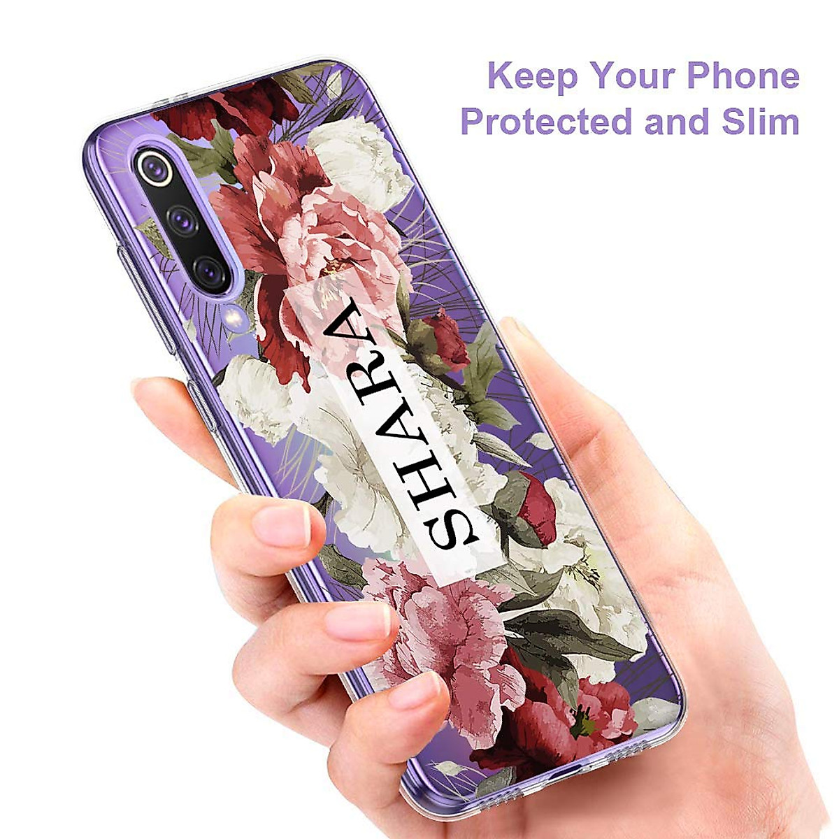 Suhctup Case Compatible with Xiaomi Pocophone F1 Silicone Case Transparent Drawings Design TPU Crystal Bumper Ultra Slim Anti-Shock Protection Case Cover for Xiaomi Pocophone F1, Flower 9