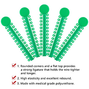 Dental Orthodontic Ligature Ties and Orthodontic Ligature Gun Tools Teeth Orthodontic Ligature Ring Rubber Bands Multi-Color(1040 Pcs/Bag)
