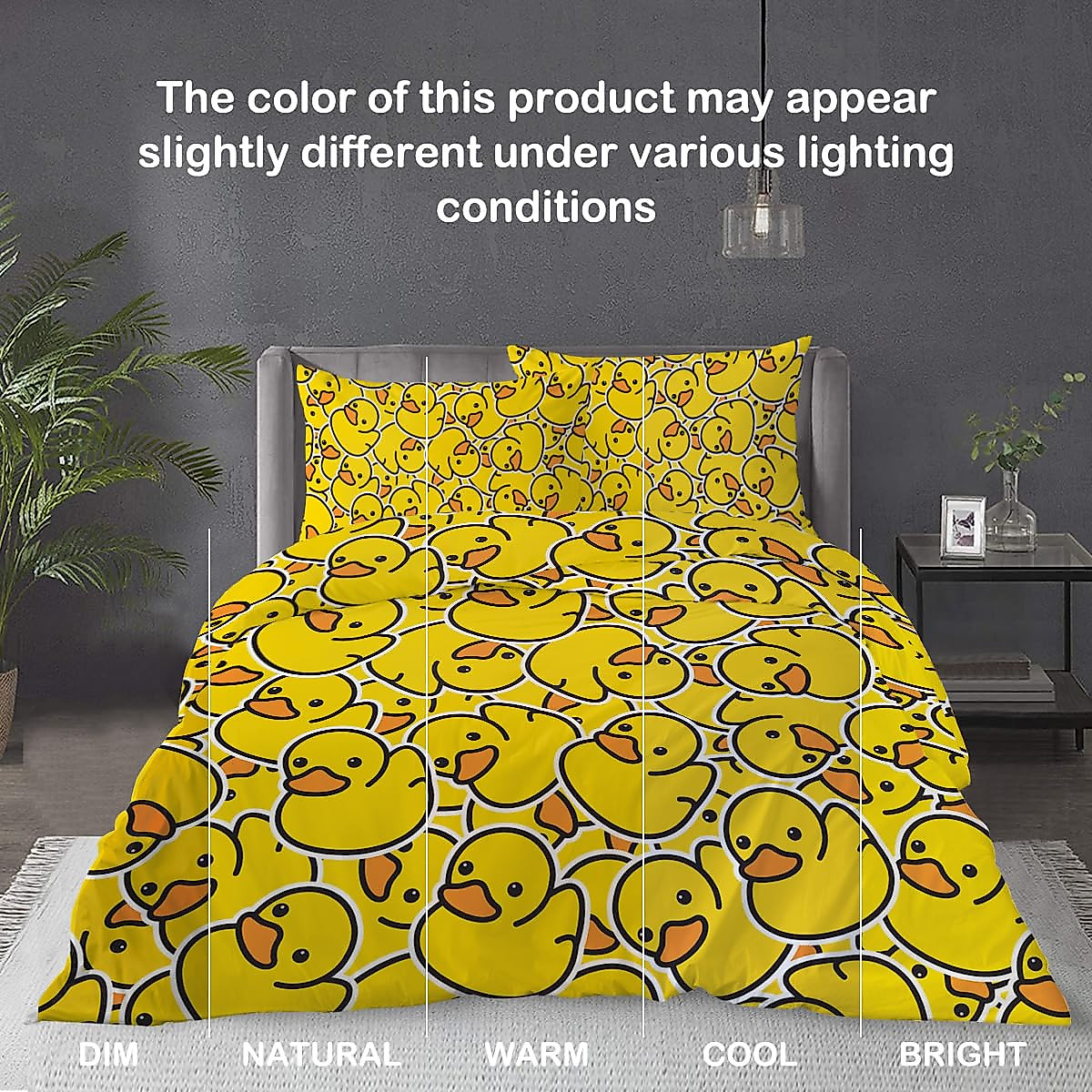 ARIGHTEX Yellow Rubber Duck Twin Bedding Sets for Girls Boys Cute Coquette Farmhouse Bedding Duvet Cover Set Yellow Little Plastic Duck Print Comforter Cover with 2 Pillowcases Duck Gifts Home Decor