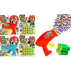 JA-RU Confetti Party Poppers Gun (2 Guns & 56 Shots) Party Supplies Reusable Multicolor Metallic Confetti Poppers Gun Confetti Gun, Party Favors or Kids and Adults Birthday Parties.955-2-956-2s