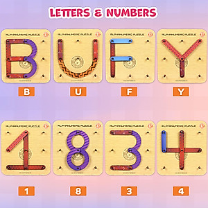 ButterflyEduFields Wooden Alphabets Numbers Construction Puzzle for Kids 3 Years 4 5 Years Boys Girls Preschool Learning Pack | Stacking Blocks Shape Colour Sorter Pegboard Kit