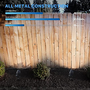 GOODSMANN Low Voltage Spotlights Landscape Lighting 5W LED 400 Lumen Outdoor Floodlights 2700K Warm White Replaceable MR16 LED Outside Hardwired Lighting with Metal Stake Cable Connector