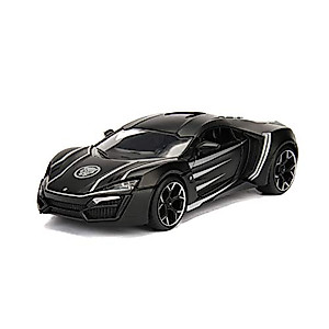 Jada Toys Marvel Black Panther & Lykan Hypersport Die-cast Car, 1:24 ScaleVehicle & 2.75 Collectible Figurine