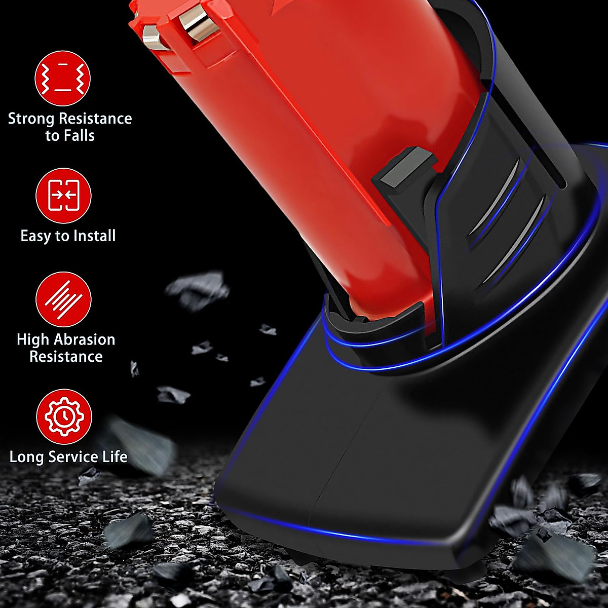 MOONDKIST 2 Set M12 Battery Case Replacement, M12 Plastic Case Parts Shells, M12 Battery Cover for Milwaukee 12V 48-11-2411 M12 Li-ion Battery