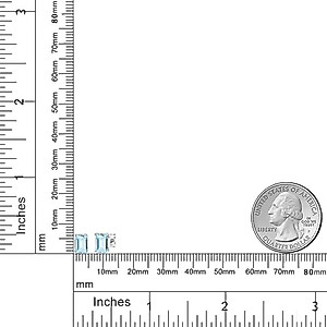 Gem Stone King 925 Sterling Silver 6X4MM Emerald Cut Gemstone Birthstone Stud Earrings For Women