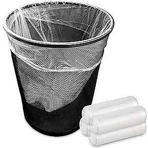 Stock Your Home Clear 4 Gallon Trash Bag (200 Pack) Un-Scented Small Garbage Bags for Bathroom Can, Mini Waste Basket Liner, Plastic Liners for Office Trashcan and Dog Poop, Bulk Household Supplies
