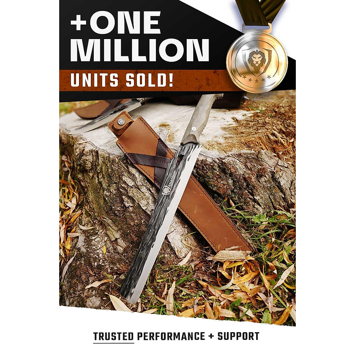 Dalstrong Slicing Knife - 12 inch Carving - Barbarian Series - Premium Swedish 14C28N High Carbon Stainless Steel - Brown Stabilized Wood Handle - Leather Sheath