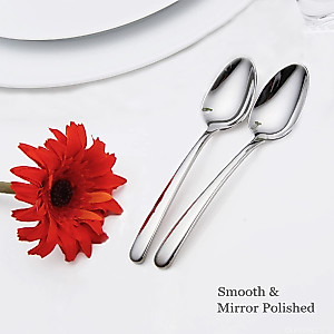 12-Pieces Teaspoons, HaWare Heavy Duty Stainless Steel 6.7 Inches Small Spoons, Modern & Elegant Design, Mirror Polished, Dishwasher Safe