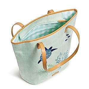 Vera Bradley Women's Straw Bucket Tote Bag, Turtle Dream, One Size