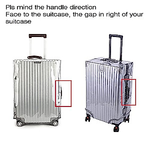 HHYOOSOO Full Clear Luggage cover Protector Suitcase Cover PVC Waterproof Luggage Covers Thicken Suitcase Protector Cover Fits Most 20" to 30" (24 INCH)