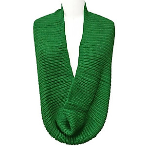 Wrapables Thick Knitted Winter Warm Infinity Scarf, Forest Green