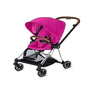Cybex Mios 2 Complete Stroller, One-Hand Compact Fold, Reversible Seat, Smooth Ride All-Wheel Suspension, Extra Storage, Adjustable Leg Rest, Indigo Blue Seat with Chrome/Brown Frame