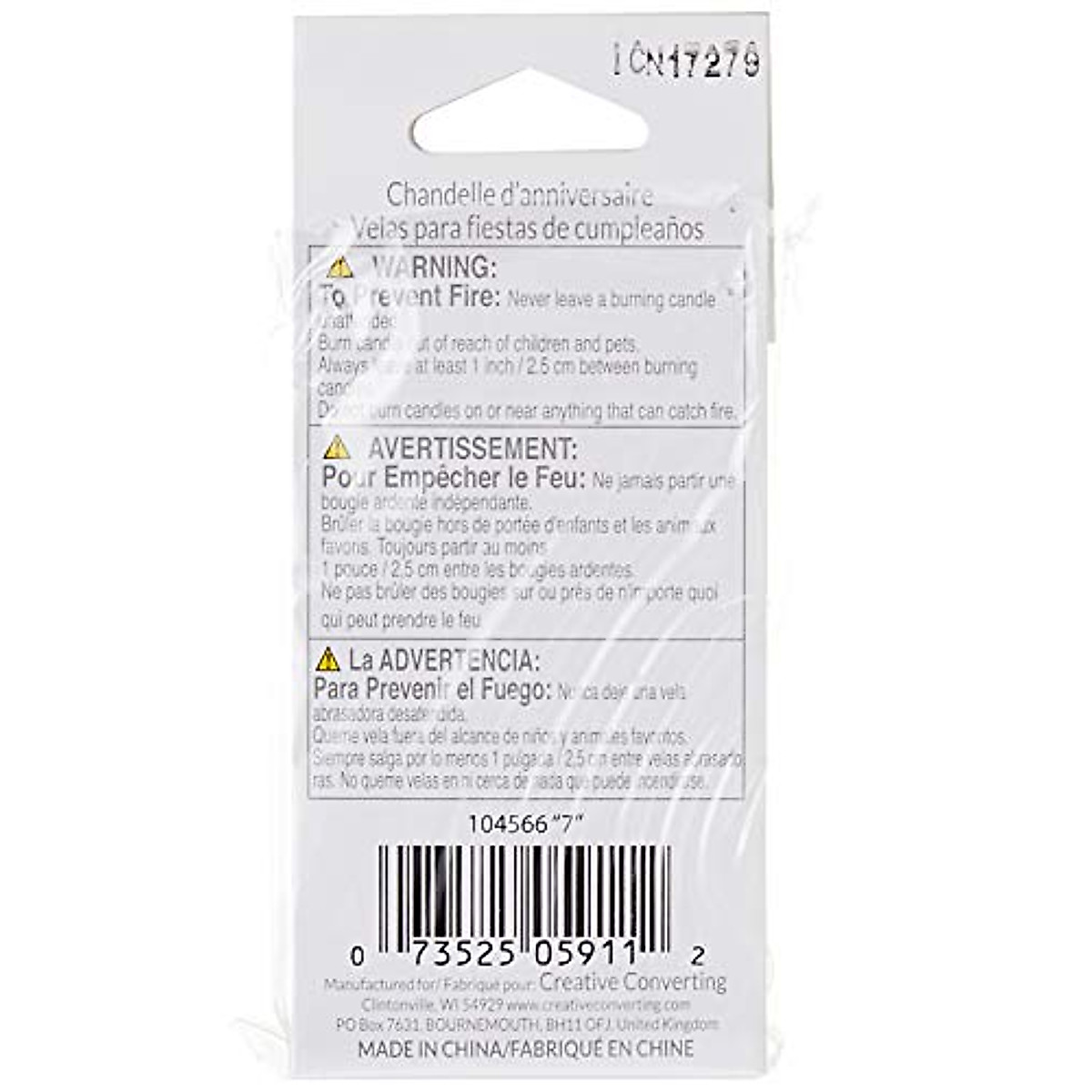 Creative Converting CANDLE-4566 Polka Dot 7 Numeral Candle, 2.87-Inch x 1.5-Inch