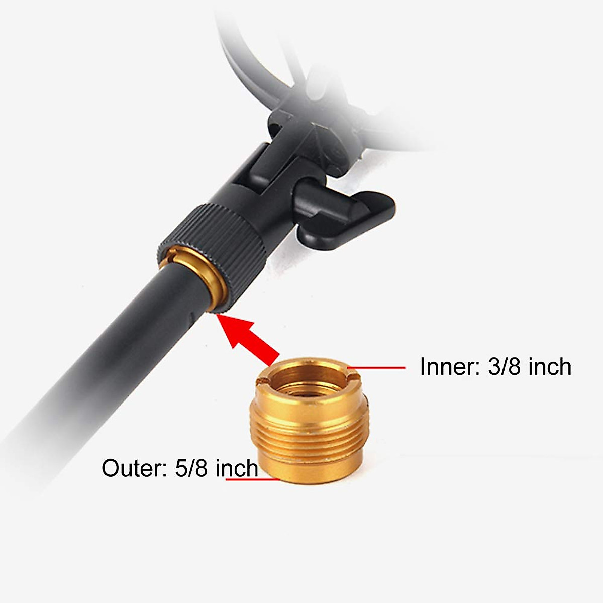 6 Pieces 5/8" Male to 3/8" Female Threaded Nut Screw Adapters Microphone Clip Holder Nut Adapters For Mic Micphone Stand