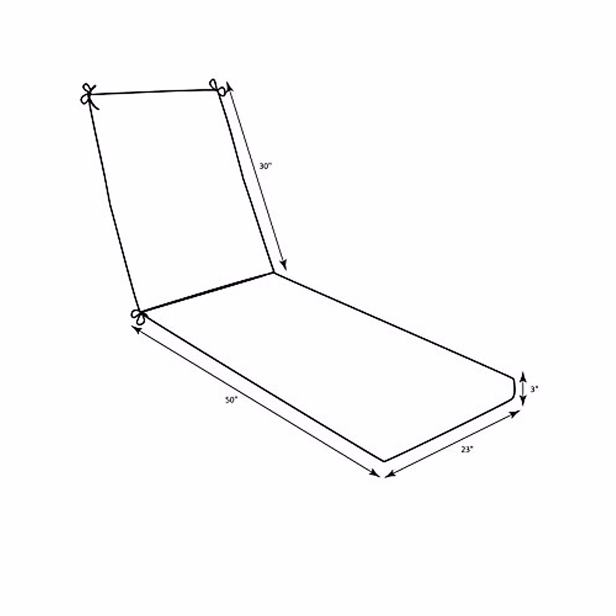 Pillow Perfect Paisley Indoor/Outdoor Solid Back Chaise Lounge Cushion with Ties, Plush Fiber Fill, Weather, and Fade Resistant, 80" x 23", Blue/Brown Tamara Quartz,