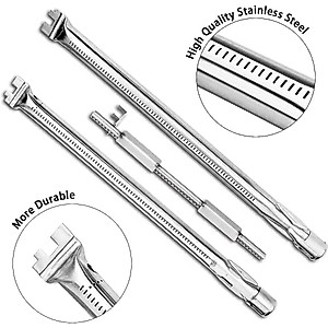 Hisencn 18" 69785 Stainless Steel Burner, 15.3" 7635 Porcelain-Enameled Flavorizer Bars, 17.5" 7637 Cooking Grates for Weber Spirit I & II 200 Series, Spirit E-210, E-220, Spirit S-210, S-220 G