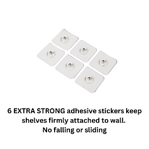 Acrylic Shower Shelves 2 Pack - Clear Acrylic Shelves for Bathroom, Shower, Living Room-Space-Saving Floating Shower Shelves for Inside Shower - No Drill Wall-Mounted, Strong Adhesive Shower Shelves