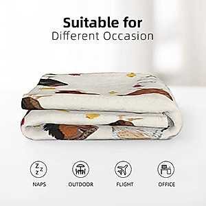 KOPOEELK Chicken Blanket for Kids, Cute Chicken Throw Blanket, Chicken Gifts for Chicken Lovers, Soft Cozy Flannel Throw Blanket for Chicken Decor 50x40 Inches