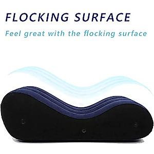 ptlsy Inflatable Chair for Adult, Lounge Chair with Household Air Pump, S-Shape Air Sofa Inflatable Couch, Inflatable Lounge Sofa Deck Chair Multi-Function for Indoor Livingroom Bedroom (Blue)