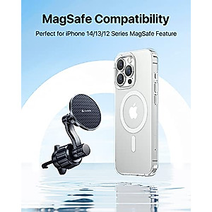 andobil Car Mount for iPhone, [Never Block A/C, 360° Rotate-Freely] Strong Magnetic Cell Phone Holder for Car Vent Easily Install, Compatible w MagSafe Car Mount Fits for iPhone 14 13 12 Pro Max & All