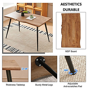 Homedot Modern Dining Table Set for 4,Durable Home Table with Chair,Stylish Rectangular Dining Table Upholstered Dining Chair Velvet Thick Cushion Room Chair for Restaurant,Dining Room,Store