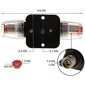 ZOOKOTO 12V-24V DC 125A Car Audio Inline Circuit Breaker Reset Fuse Holders Inverter for Stereo Switch System Protection 125 Amp