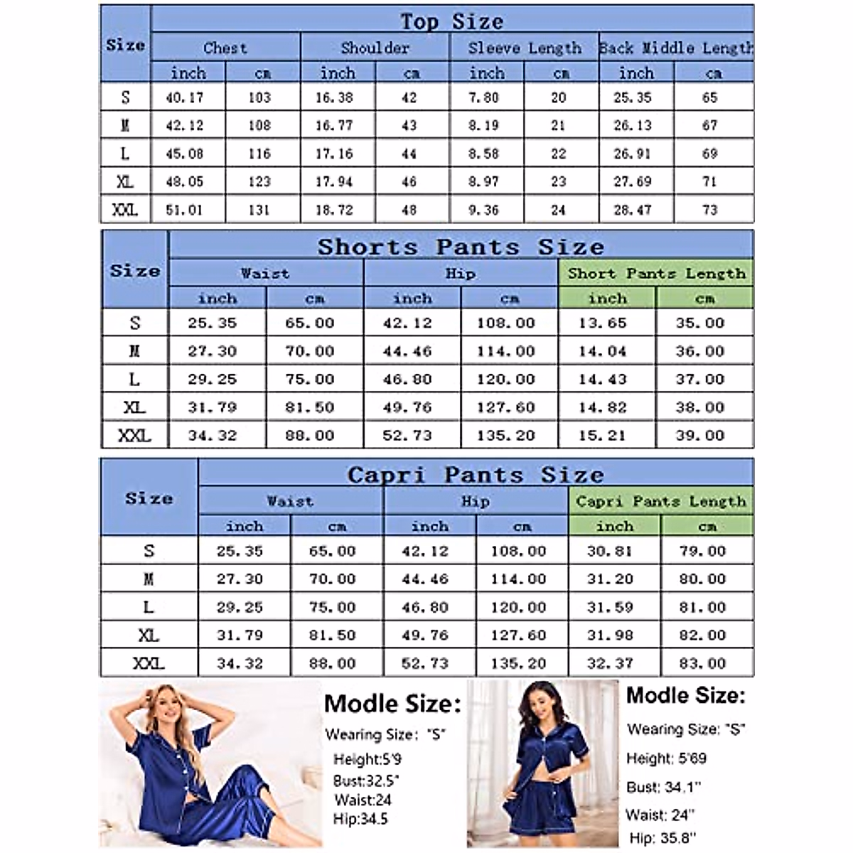 SWOMOG Womens 3 Piece Silk Satin Pajamas Short Sleeve Pjs Sets Shorts and Capri Bottom Pajama Pants Loose Outfit Sleepwear Pink