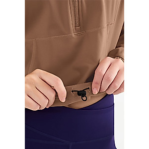 altiland Half Zip Pullover Cropped Jackets for Women Long Sleeve Workout Athletic Running Yoga Shirts (S, Cocoa Brown)