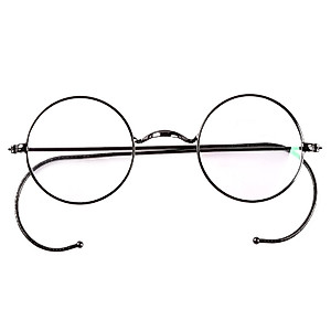 Agstum Retro Small Round Optical Rare Wire Rim Eyeglasses Frame (Gunmetal, 39mm)
