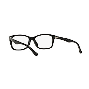 Ray-Ban RX5228F Low Bridge Fit Square Prescription Eyeglass Frames, Black/Demo Lens, 55 mm