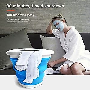 Portable Washing Machine 5L Wash Bucket Foldable Small Portable Laundry Machine Mini Washing Machine Ultrasonic Turbine Washer for Underwear, Sock, Baby Clothes, Travel, Camping, Dorm, RV, Home