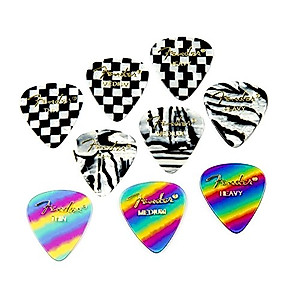 Fender Graphic Guitar Picks 351 Shape, Zebra, Medium, 12-Pack