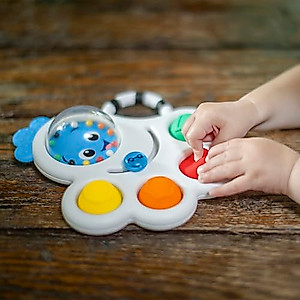 Baby Einstein Octopus 3-in-1 Bubble Pop Dimple Fidget Toy and BPA Free Teether, Age 6 Months+