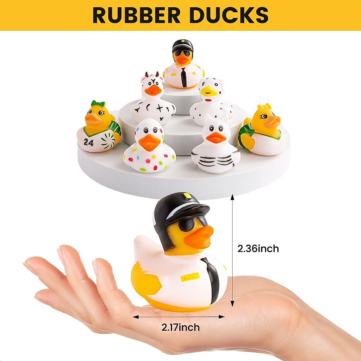 100 Pcs Rubber Ducks in Bulk, Assortment Jeep Ducks for Jeeps Ducking, Toddler Baby Bath Toys Christmas Party Favors Summer Beach Pool Activity Duckies Bulk