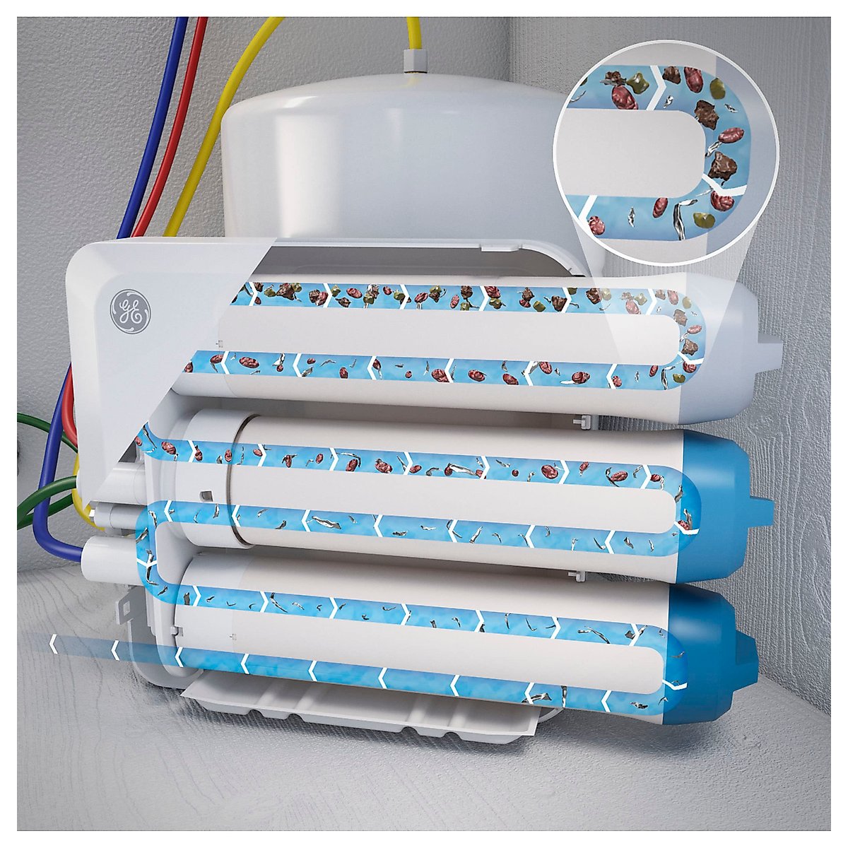 GE Pre & Post Filter Set Compatible with Select GE Under Sink Filtration Systems Including GXRQ18NBN, GNRQ18NBN, GXRV40TBN | Replace Every 6 Months | FQ18PN