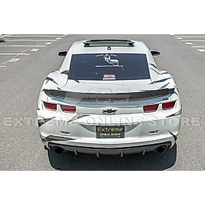 for 2010-2013 Chevrrolet Camaro | EOS ZL1 Style Rear Trunk Lid Wing Spoiler with Aluminum GLOSSY BLACK Center WickerBill Insert (ABS Plastic - Matte Black)