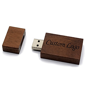 32GB Wood USB 2.0 Flash Drive with Custom Logo Laser Engrave Wooden USB Memory Stick Thumb Drivers with Album Box for Wedding/Photography/Parents