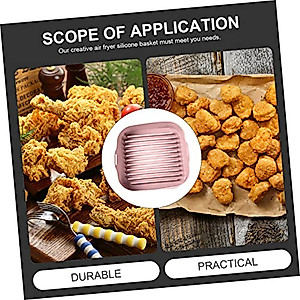 OSALADI Fryer Pad Air Fryer Cake Pan Air Fryer Silicone Pad Airfryer Parchment Paper Oven Baking Pan Air Fryer Toaster Oven Non Stick Oven Dish Air Fryer Grill Pan Silicone Steamer Pan