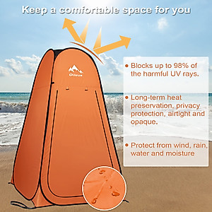 Oileus Pop Up Privacy Tent Portable Shower Tent Beach Changing Room Privacy Tent Camp Toilet Instant Privacy Shelters - Camping Beach Hiking Fishing Orange