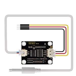 KEYESTUDIO TDS Meter Probe Water Quality Monitoring V1 Sensor Module with XH2.54-3Pin Jumper Wire Connector for Arduino