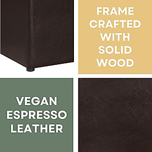 Convenience Concepts Designs4Comfort Park Avenue Single Ottoman with Stool, Espresso