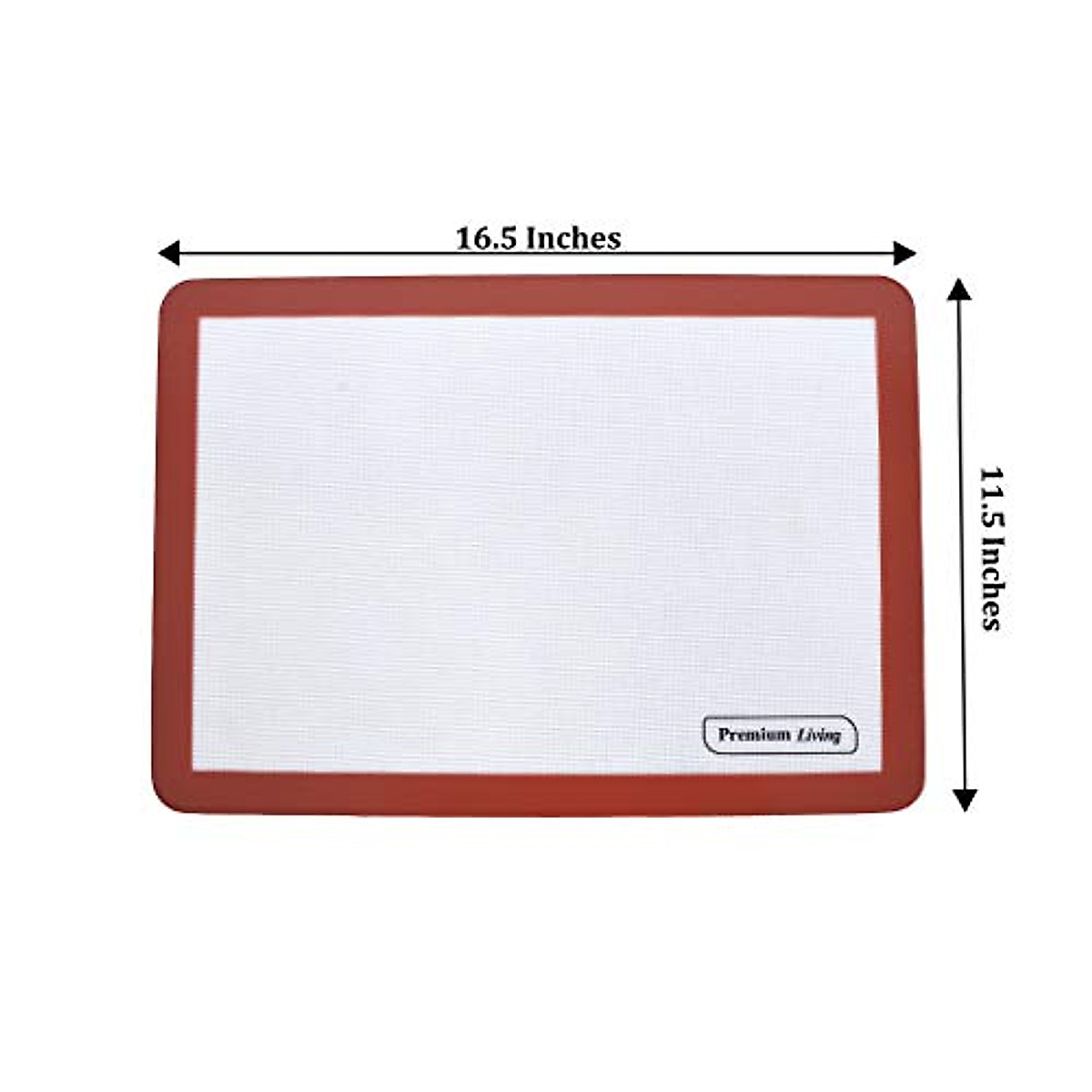 Silicone Baking mat, Half Sheet, 16.5" L x 11.5" W x 0.75 MM Thick, Reusable Baking Sheet Liner, Thick, Non-Stick, Easy Clean, Professional Grade, for Cookie, Pastry (3, Red)