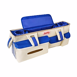 Joiify Large Double Stroller Organizer for BOB Duallie & Baby Jogger City Mini GT, Insulated Cup Holders & 6 Pockets, Parent Console Caddy Bag