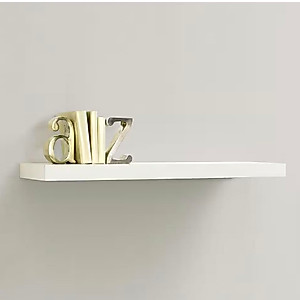 InPlace Durable Shelf with Invisible Brackets - Easy to Install & Remove, Deep Floating Shelves for Wall - MDF Wall Shelf for Living Room & Kitchen - 10.2"D x 23.6"W x 2"H - White - 0191828