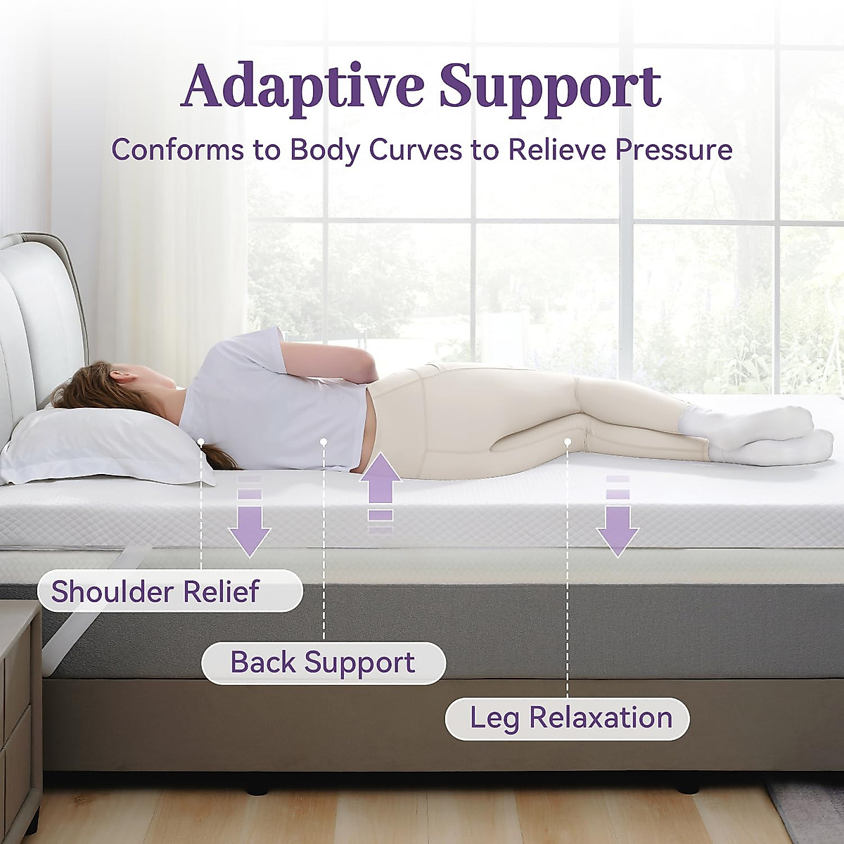 SINWEEK 3 Inch Gel Memory Foam Mattress Topper Full Size, Ventilated High Density Pad for Back Pain, Bed Topper with Removable Soft Cover, CertiPUR-US Certified