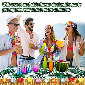 Party Spot! Luau Party Decorations, Hawaiian Party Decorations, Tropical Party Decorations - ALOHA Banner, HAPPY BIRTHDAY Banner, Table Skirt, Table Covers, Balloons,Topper, Leaves, Drinking Straws