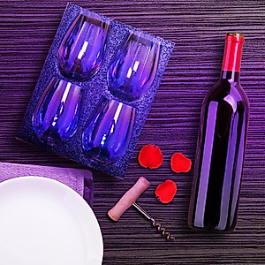 HELLWANG Wine Glasses Set of 2, 20 Ounce Seven Color Dazzling Stemless Wine Glass for Red or White Wine, Whiskey- Pool Party Beach Travel Cups