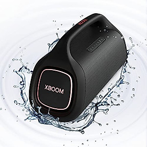 LG XG9QBK.DUSALLK Go Portable Bluetooth Speaker - Stage Lighting and up to 24-Hour Battery, Black