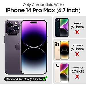 Uyiton [5 in 1 for iPhone 14 Pro Max Case, with 2 Pack Screen Protector + 2 Pack Camera Lens Protector, Liquid Silicone [Full Body] Protection Shockproof [Drop Protection] 6.7 inches, Dark Purple