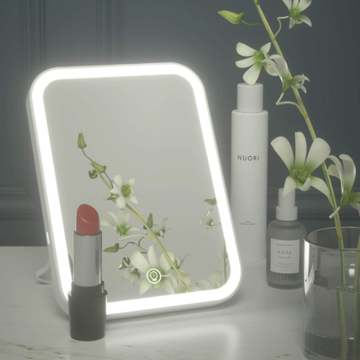 FQYYDD Illuminated Makeup Mirror Led Make-Up Mirror Lighting Adjusts The Light Touch Screen